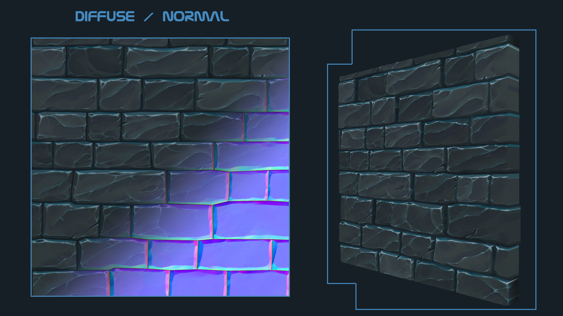 ArtStation - Stylized Brick Wall Texture