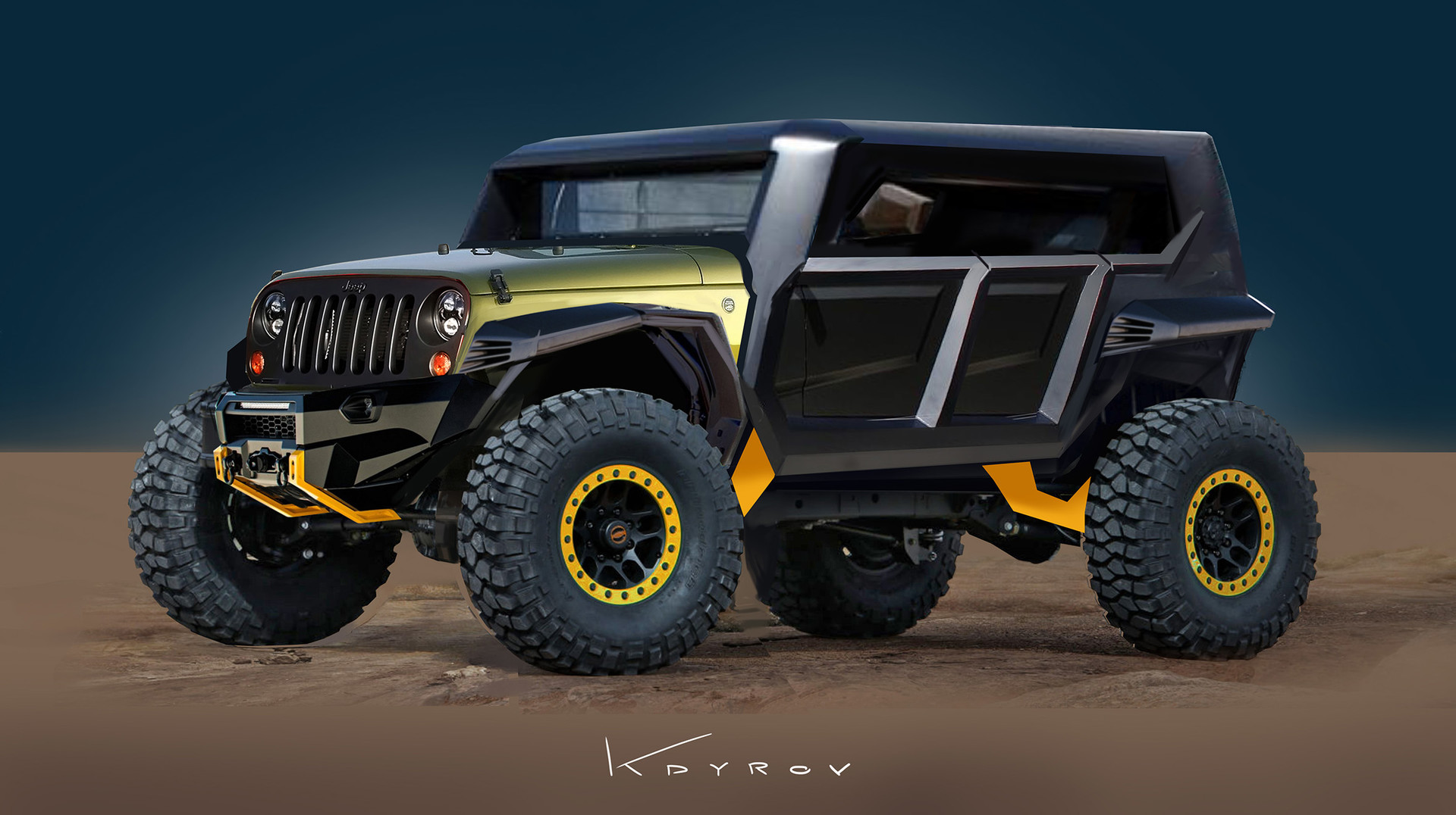 ArtStation - Concepts for the workshop Jeep Wrangler Garage