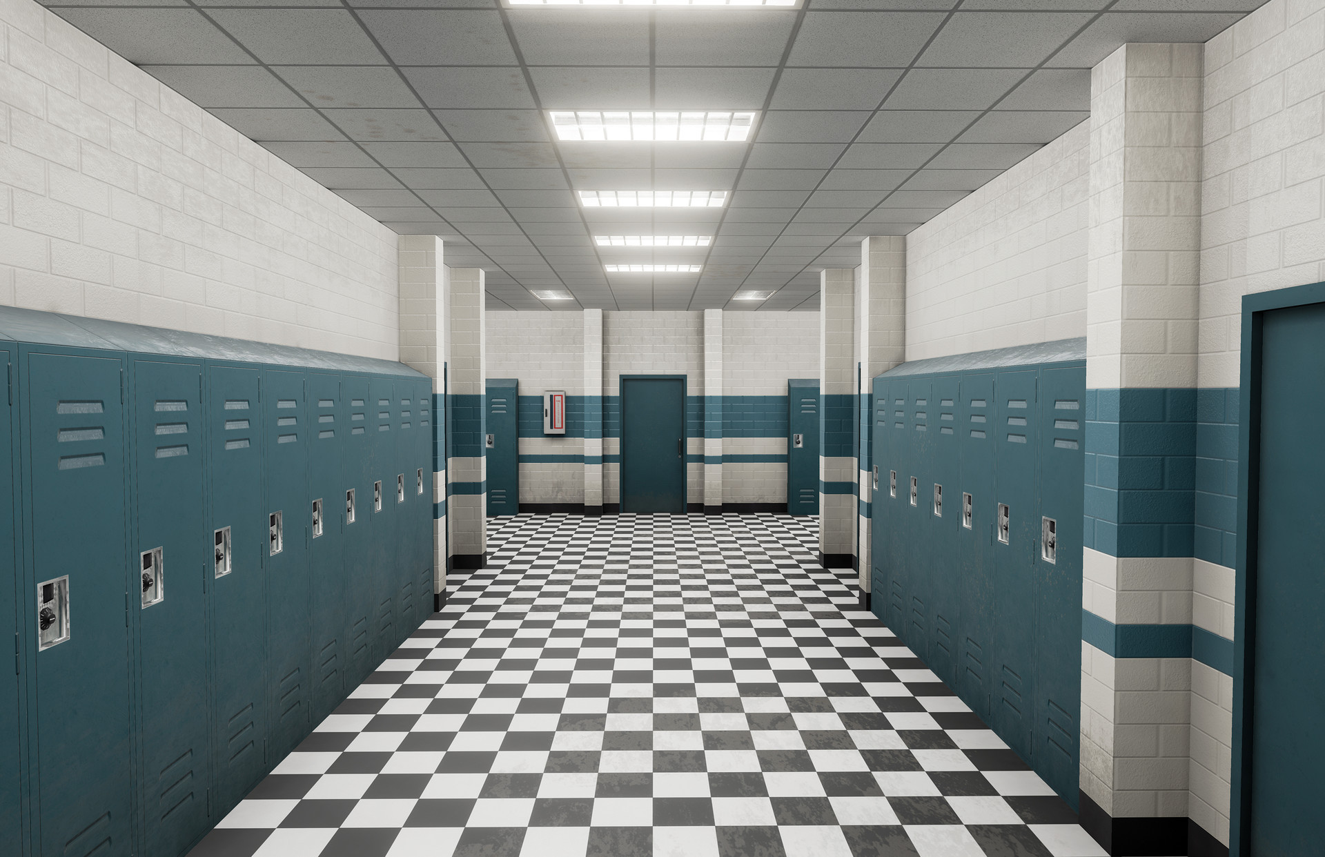 ArtStation - Modular School Hallway