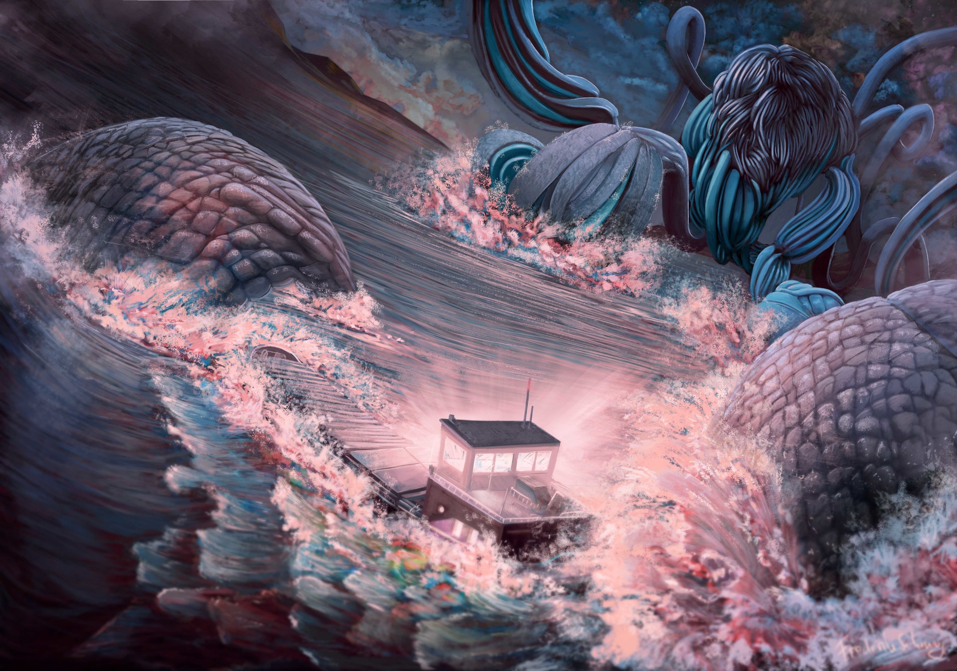 ArtStation - River Monster Encounter