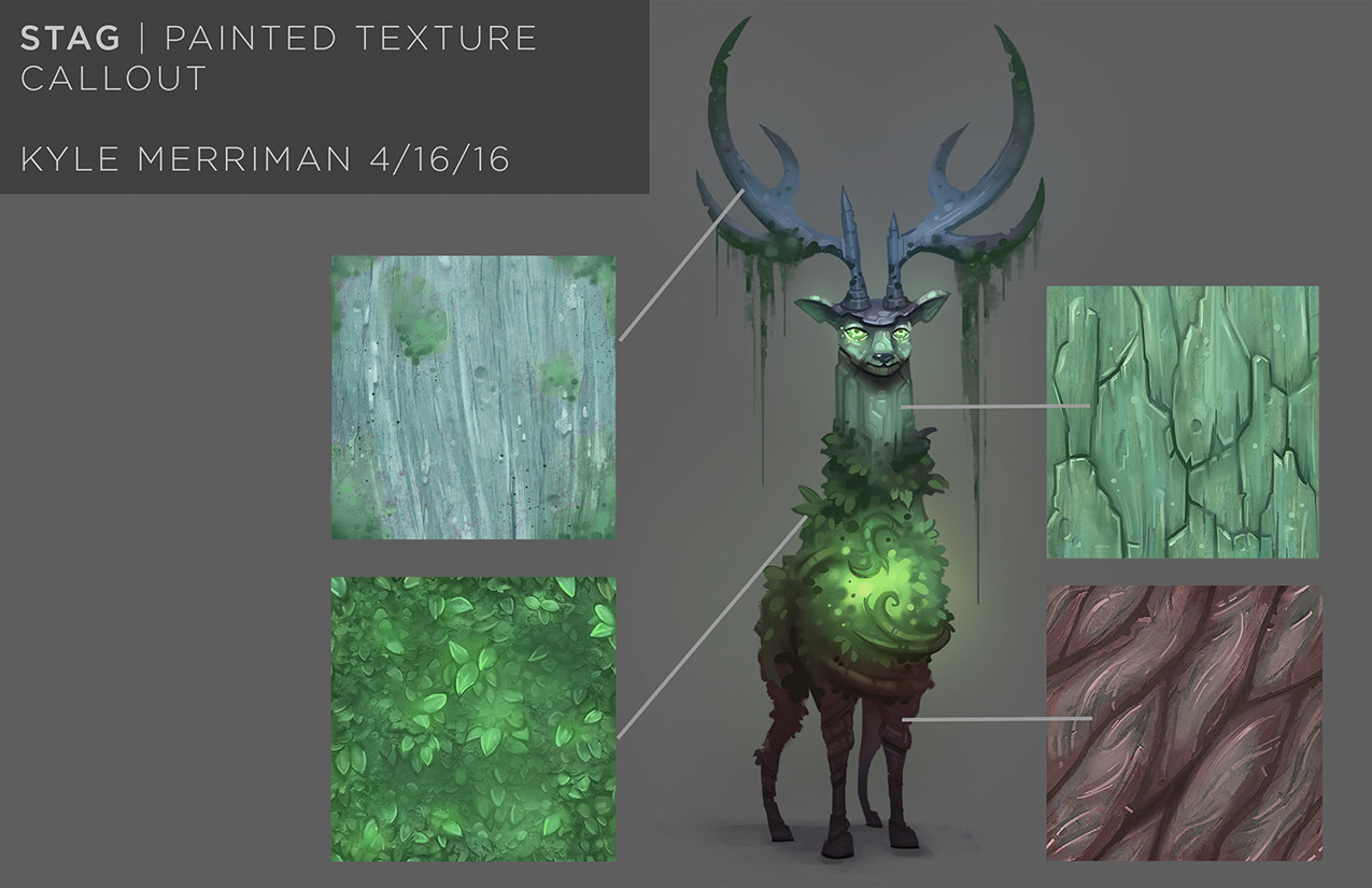 Kyle Merriman - Stag Creature Concept / Texture Callout