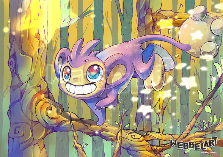 ArtStation - Pokémon fanart Little Aipom