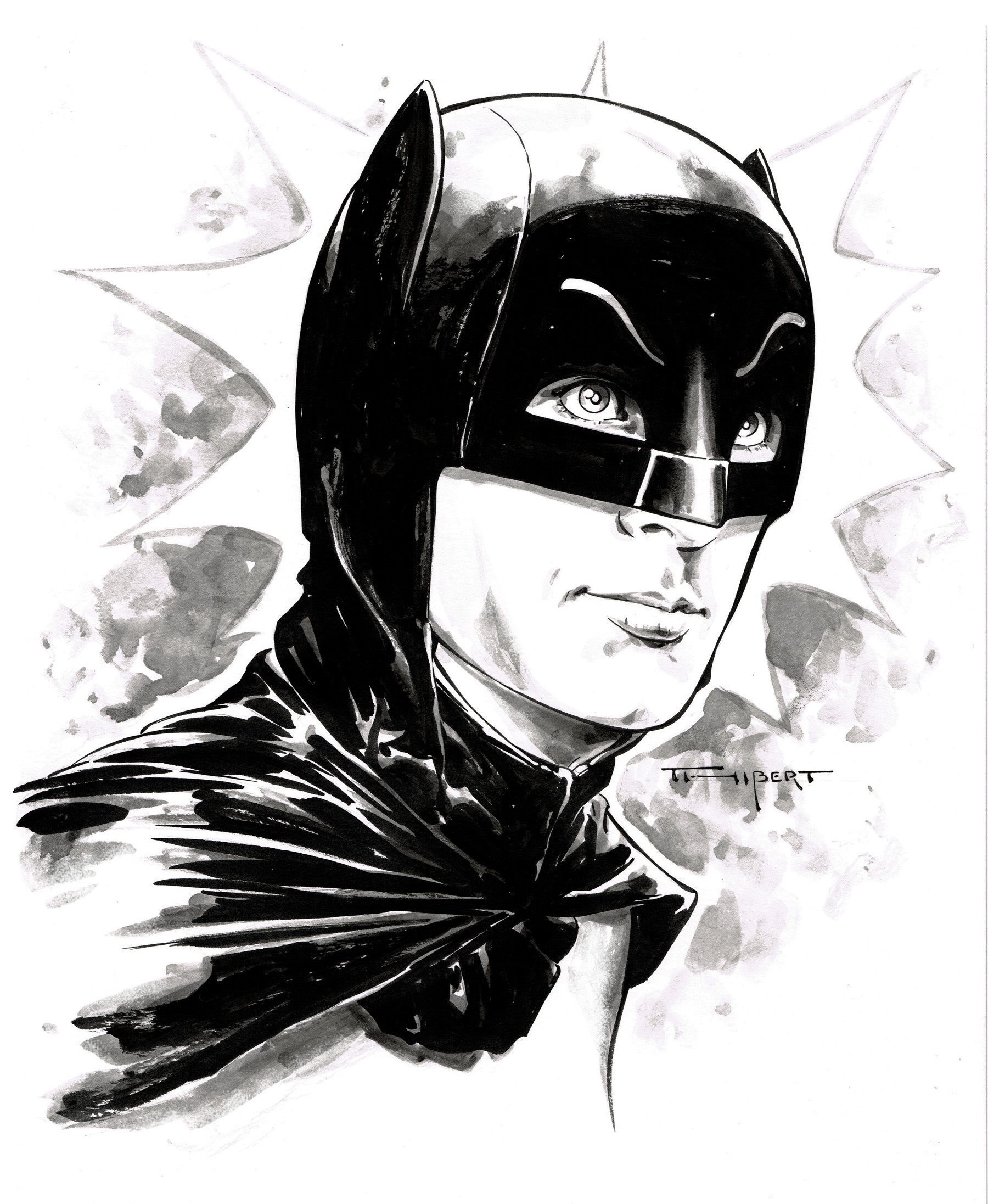 how to draw batman adam west