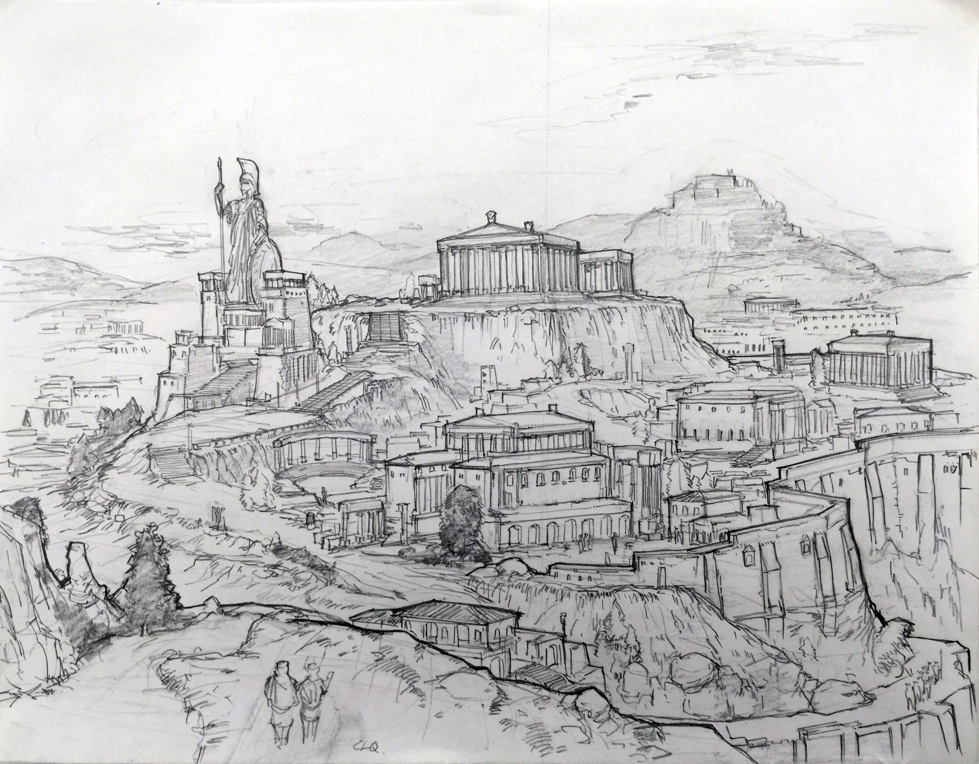 Greek City State Drawing