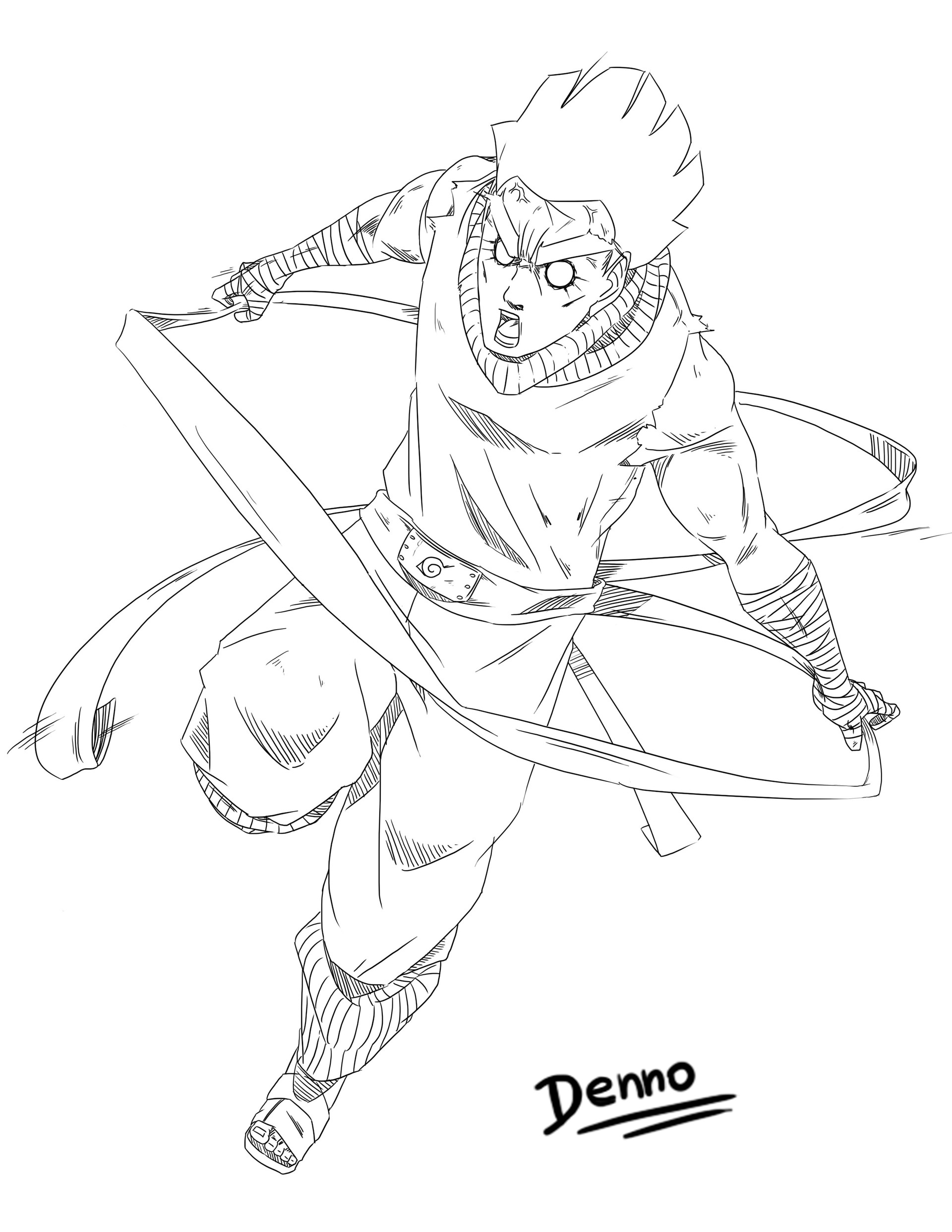 rock lee coloring pages