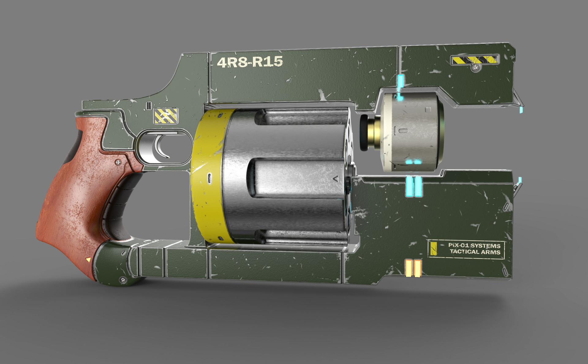 Matt Flesher - Pix-01 Systems Blaster Pistol - ZBrush 4R8