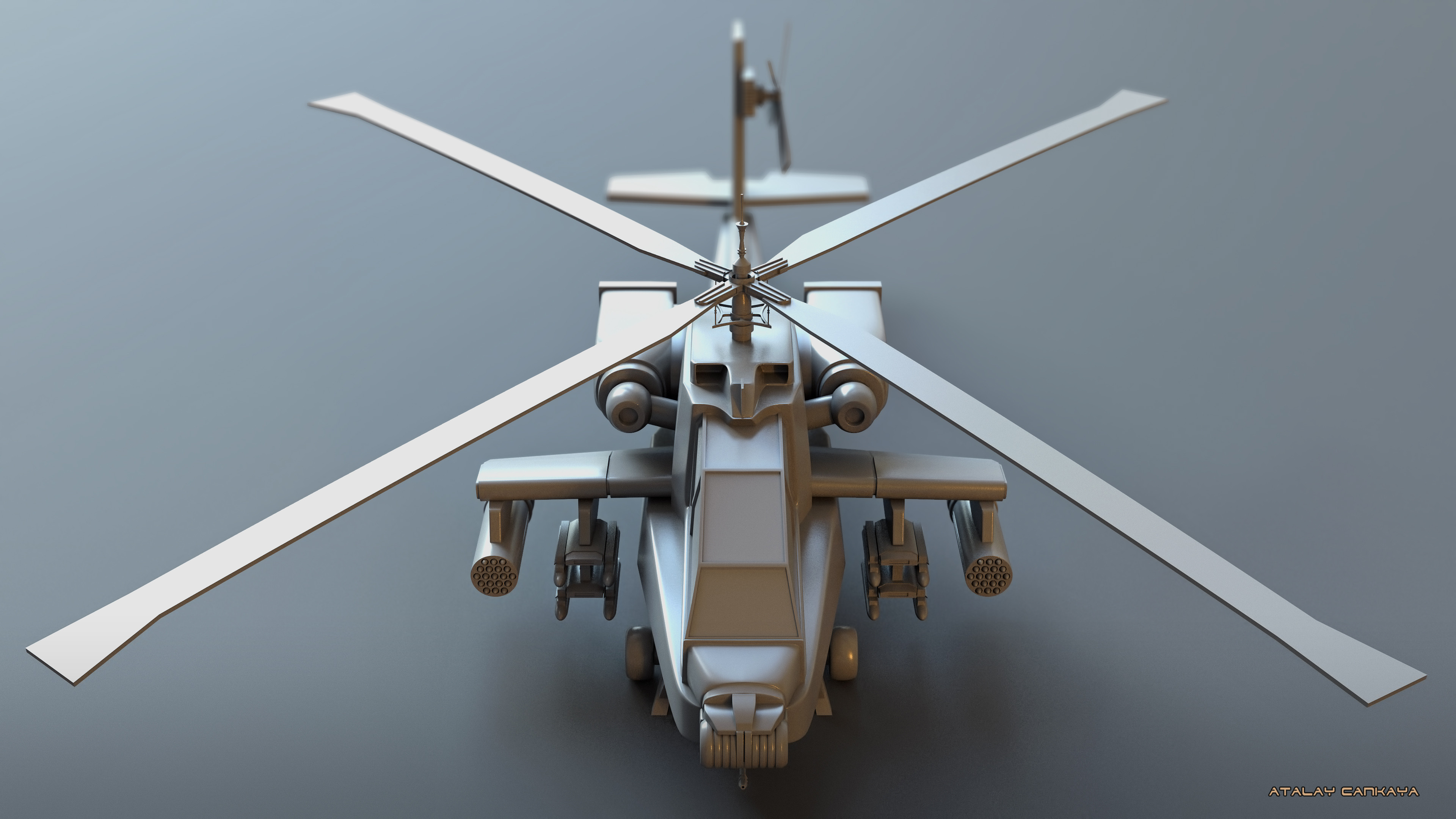Atalay Cankaya - APACHE HELICOPTER - CLAY RENDERS