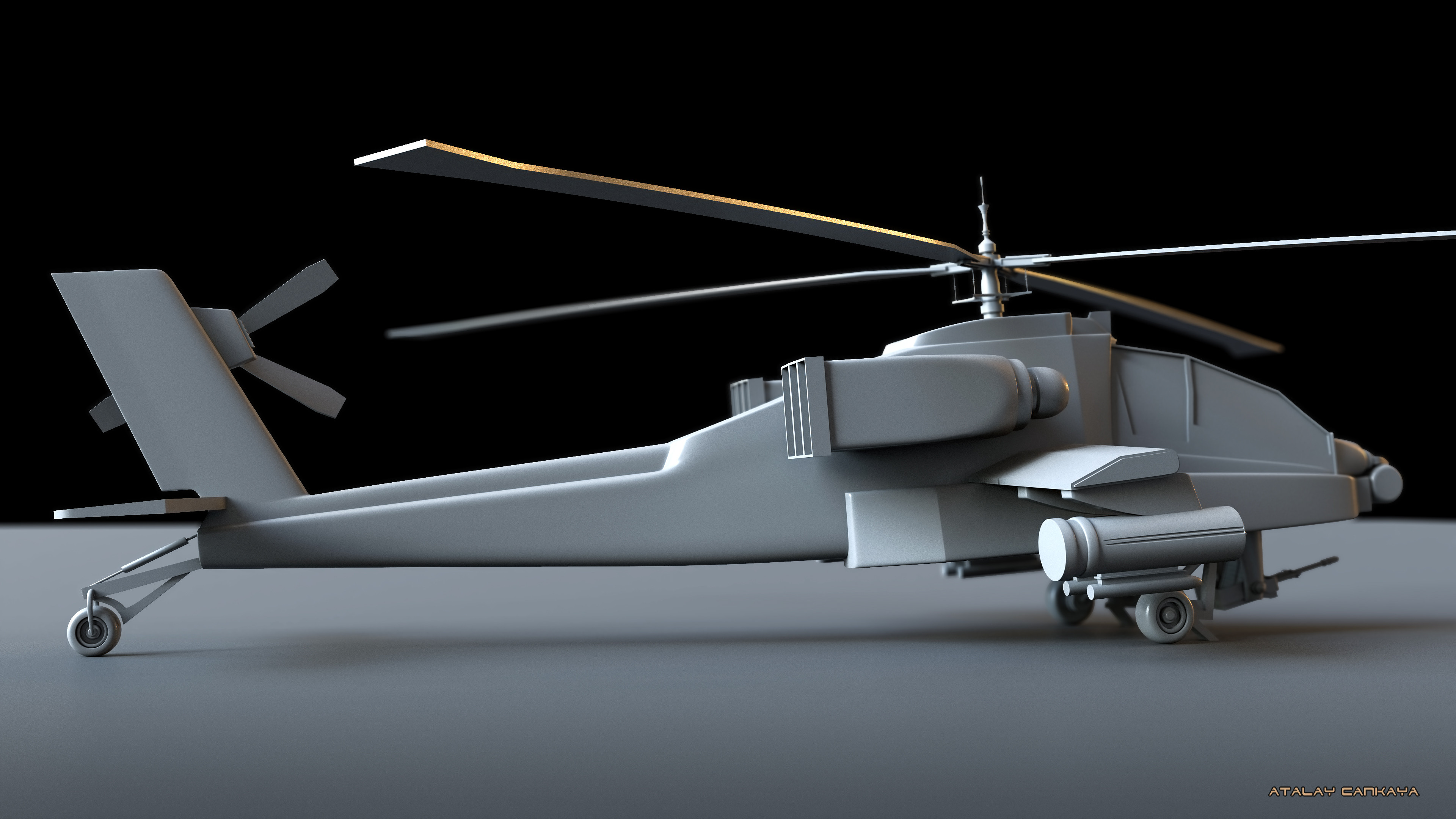 Atalay Cankaya - APACHE HELICOPTER - CLAY RENDERS