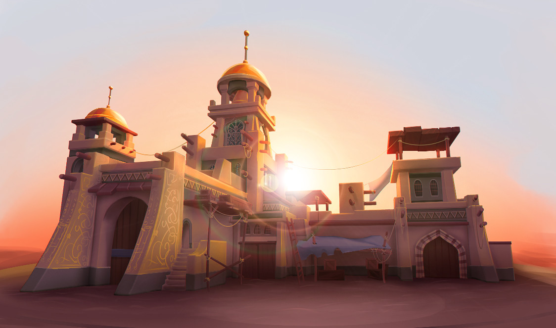 ArtStation - House in the desert at dawn.