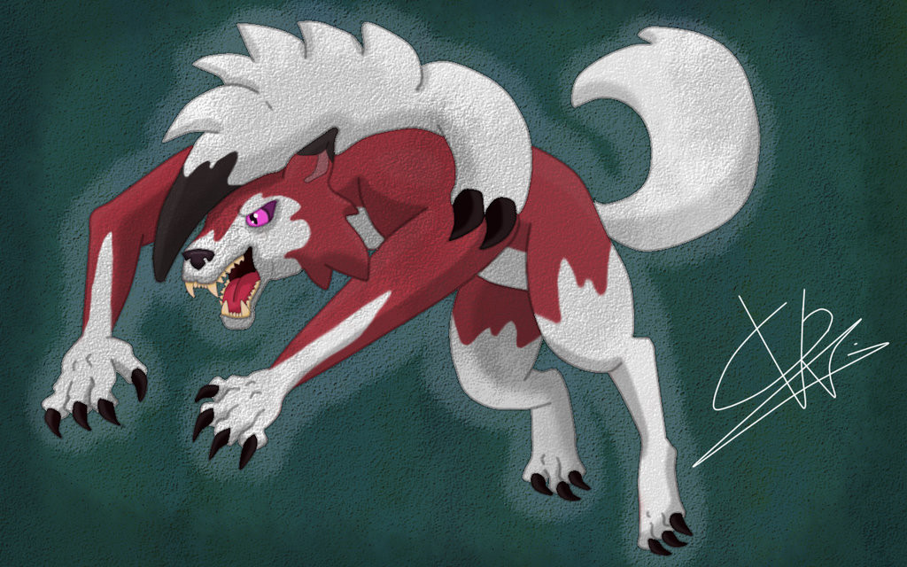 how to draw a lycanroc midnight form