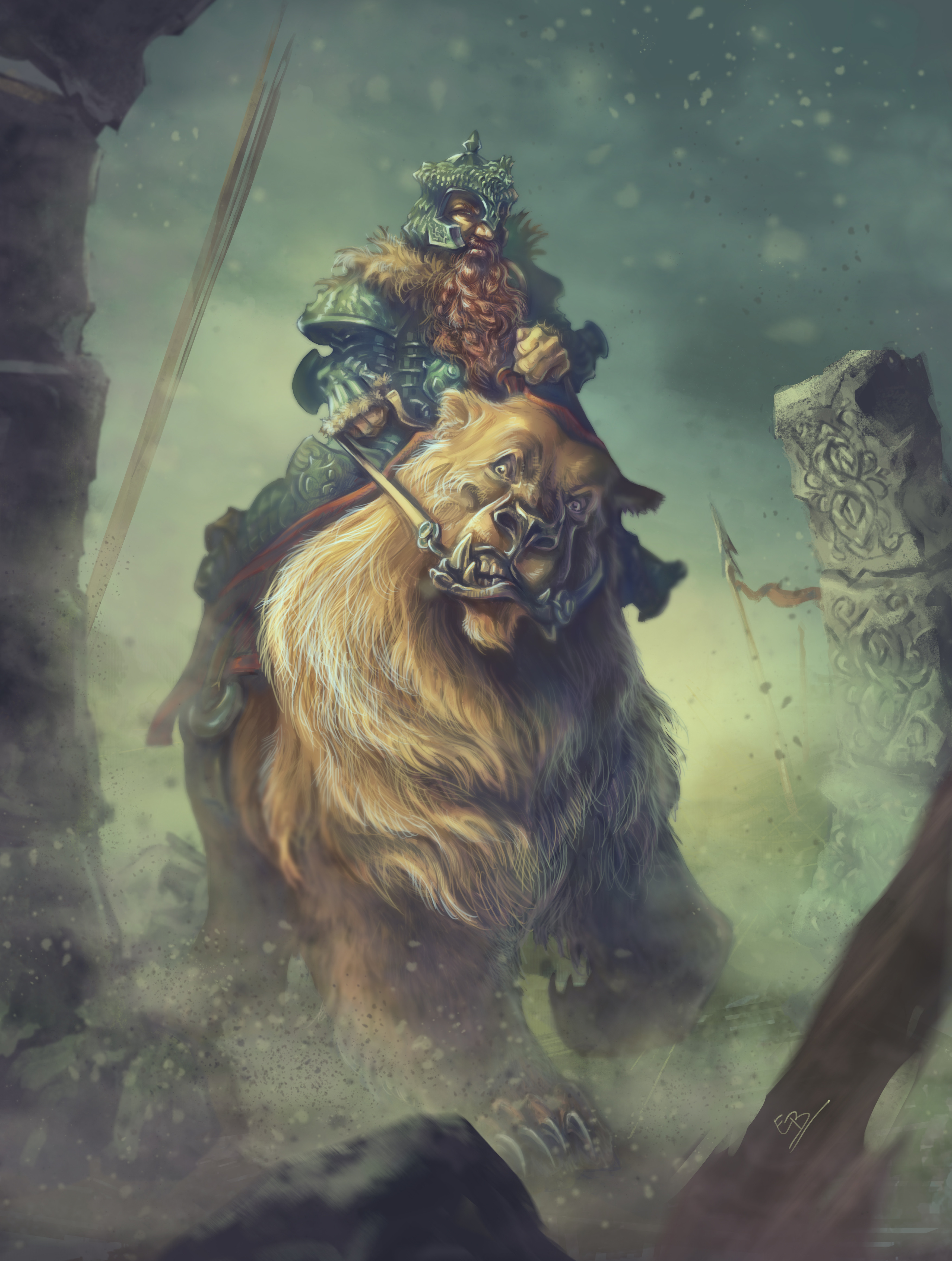 Dwarf riding a bear part 2 by Elise Baron : r/ImaginaryDwarves