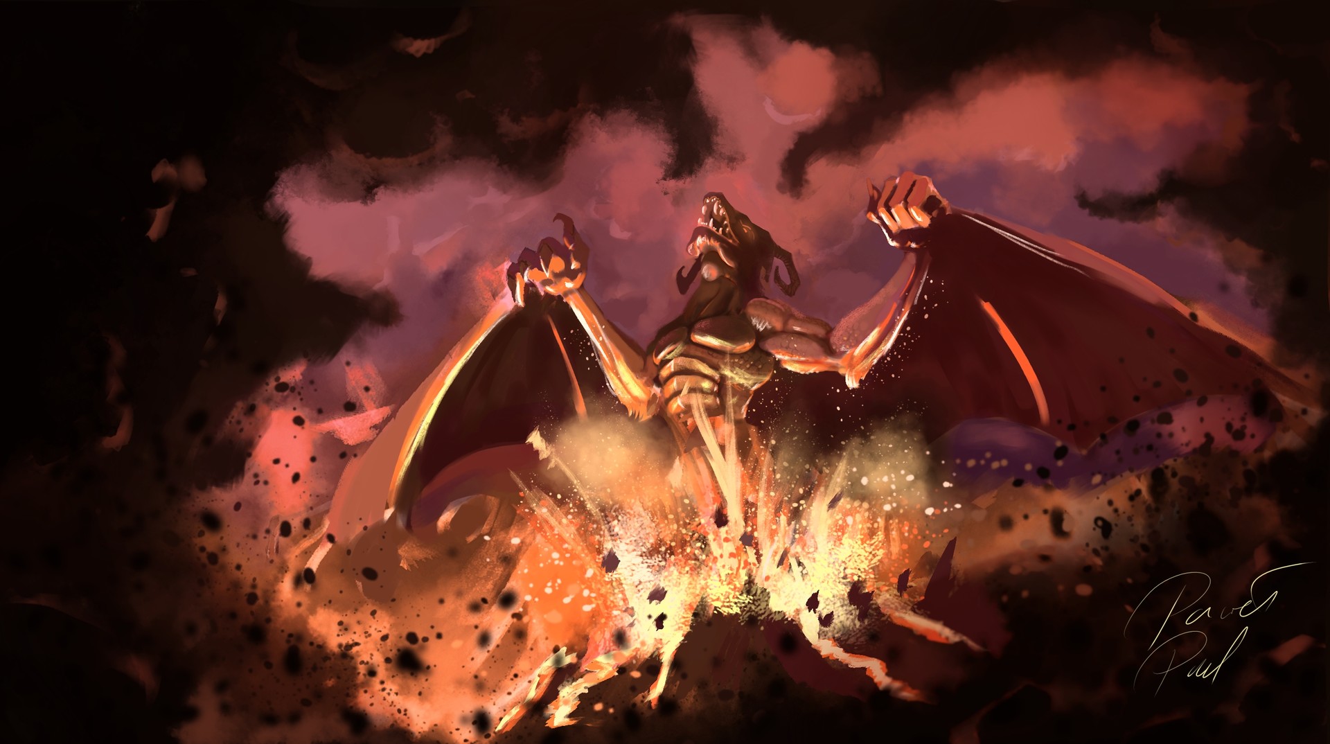 ArtStation - Volcano dragon