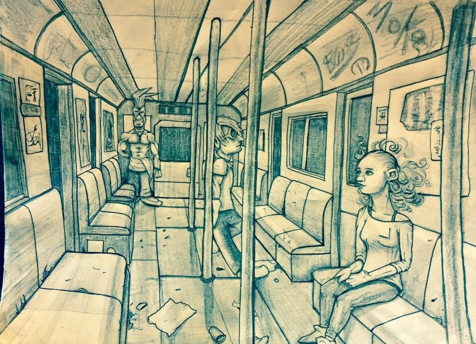 ArtStation - riding the train