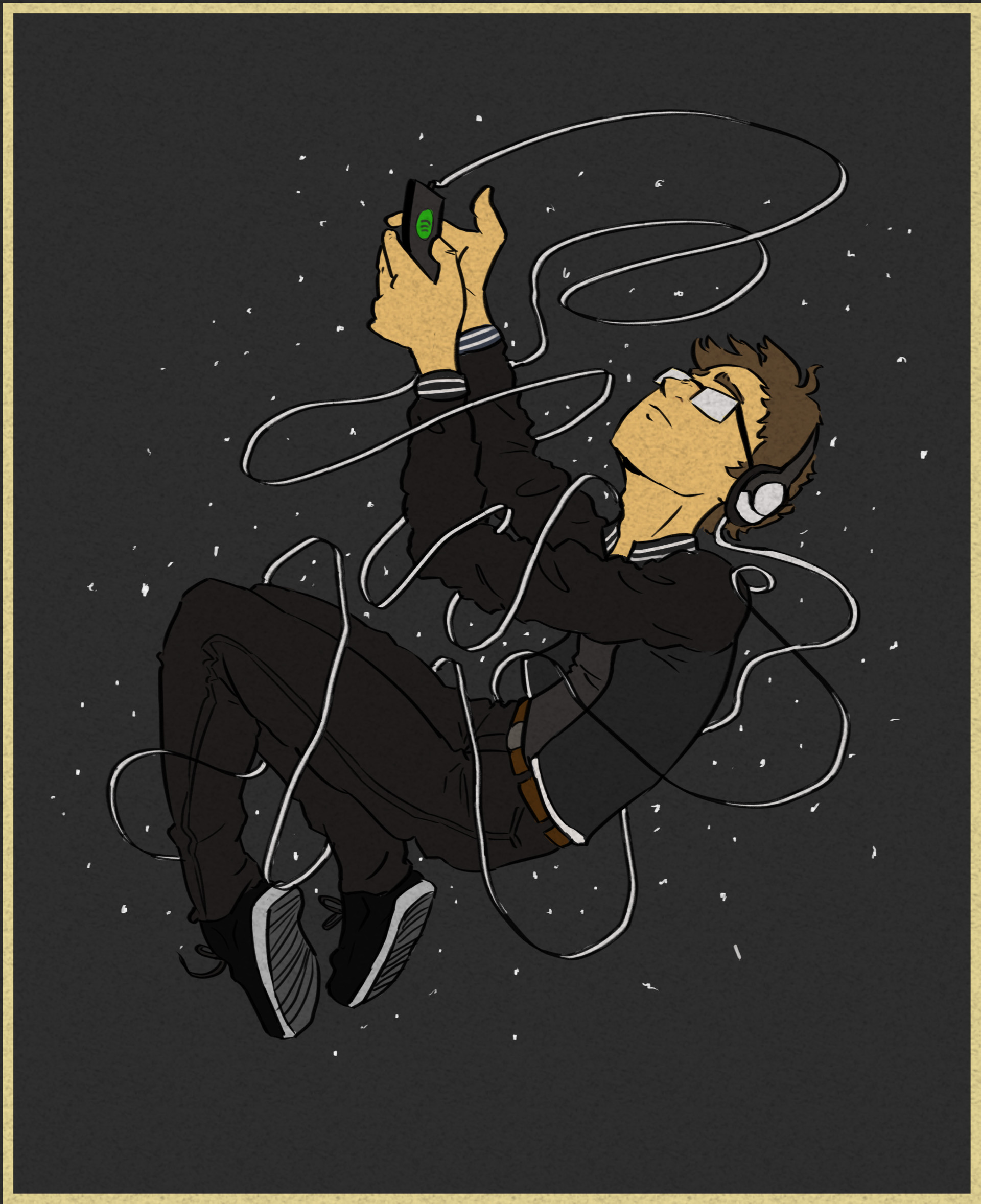 floating person drawing