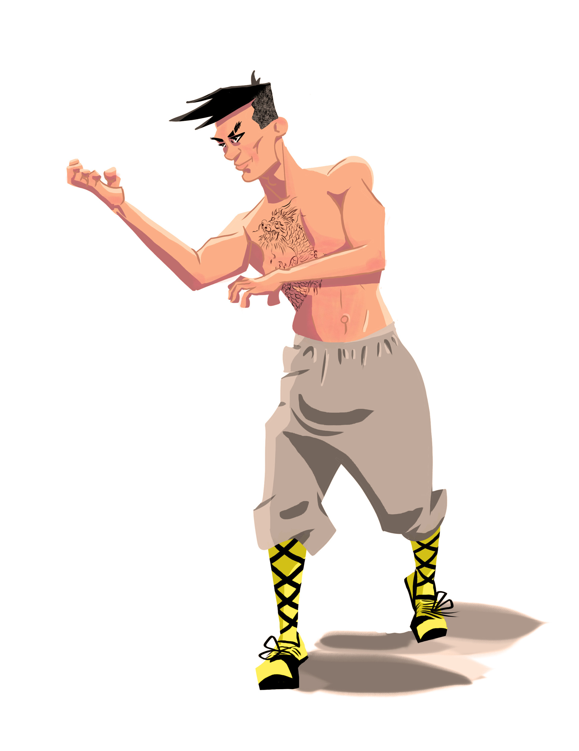 ArtStation - Kung Fu fighter character design from life drawing