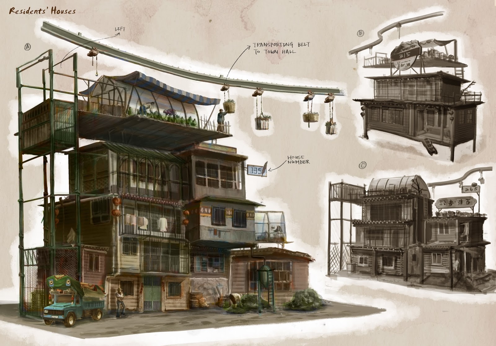 ArtStation - Life on the Roof - Buildings