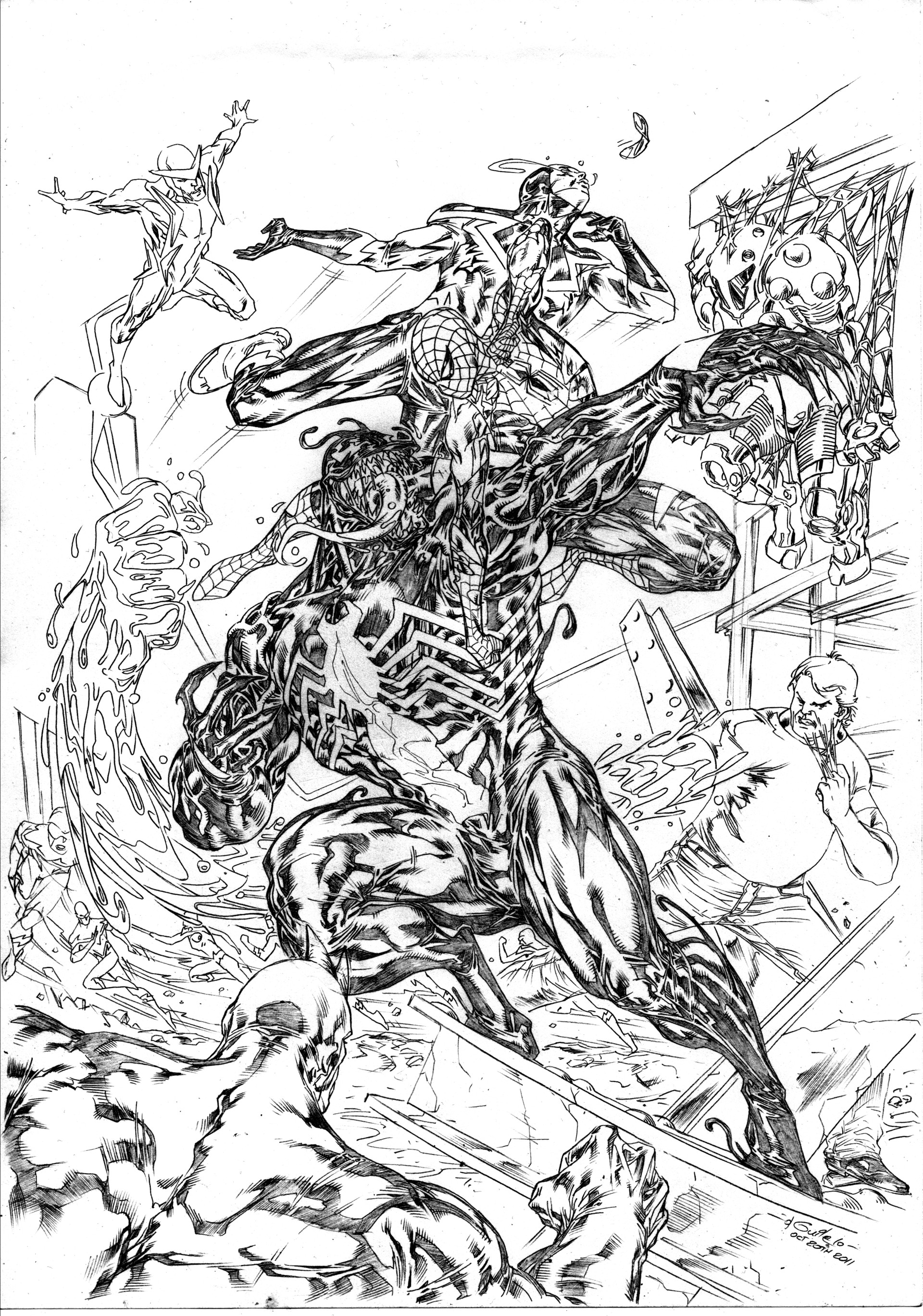 print coloring pages spiderman vs venom