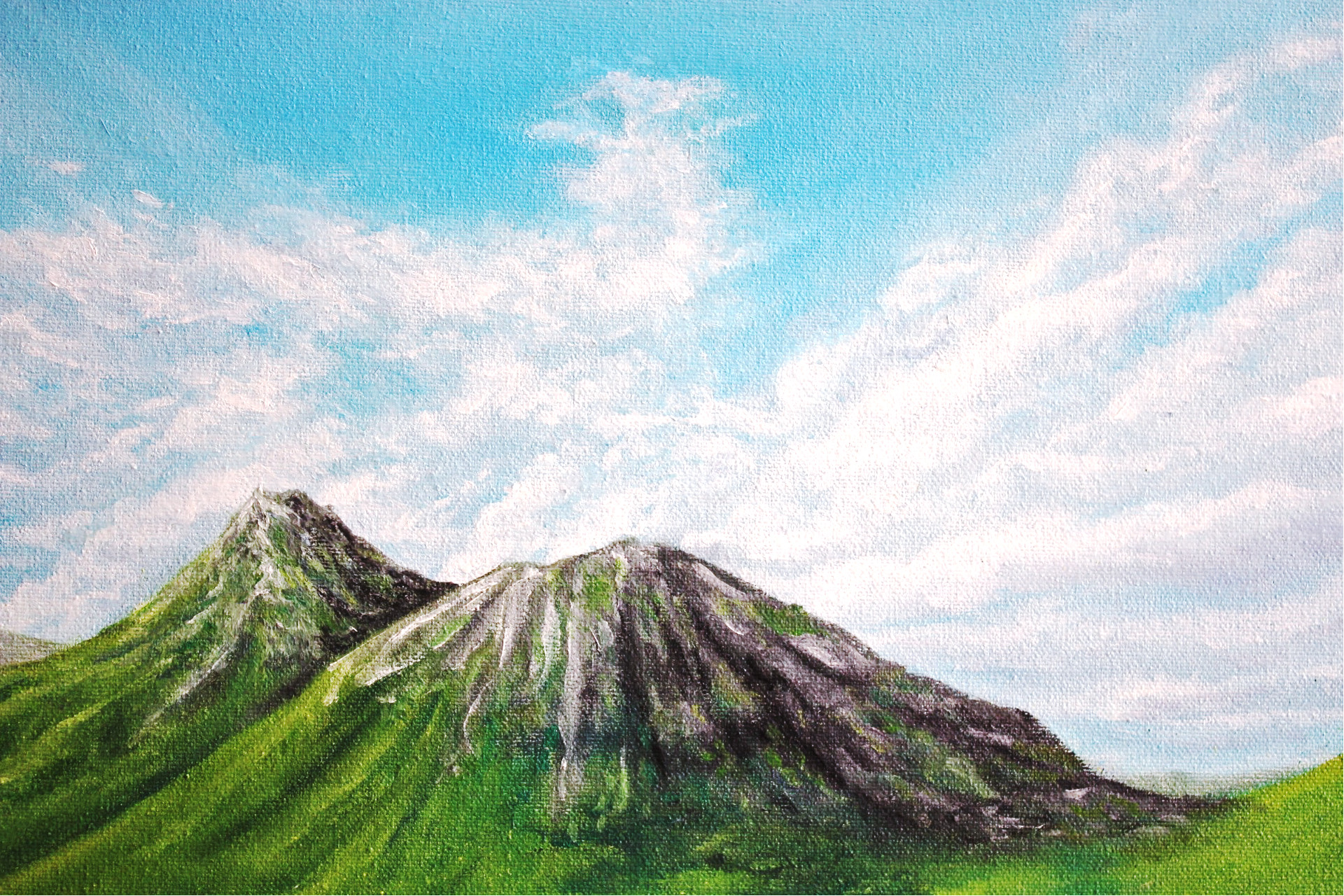 how to draw green mountains