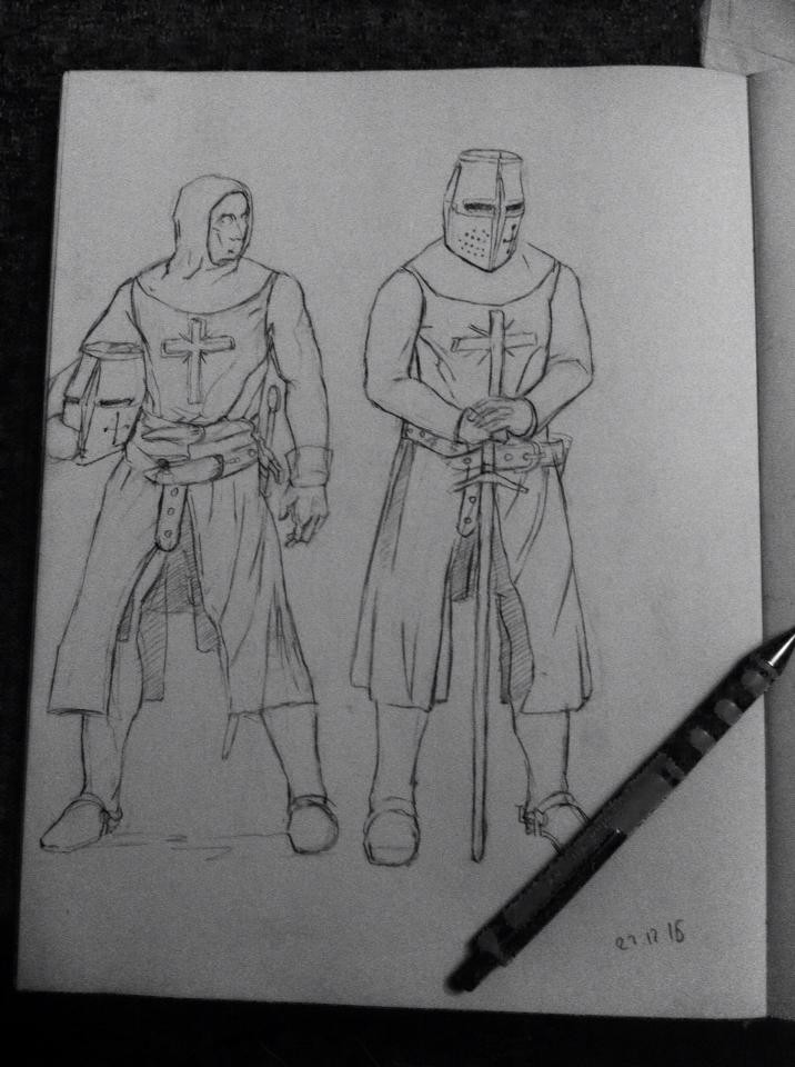 how to draw a knight templar