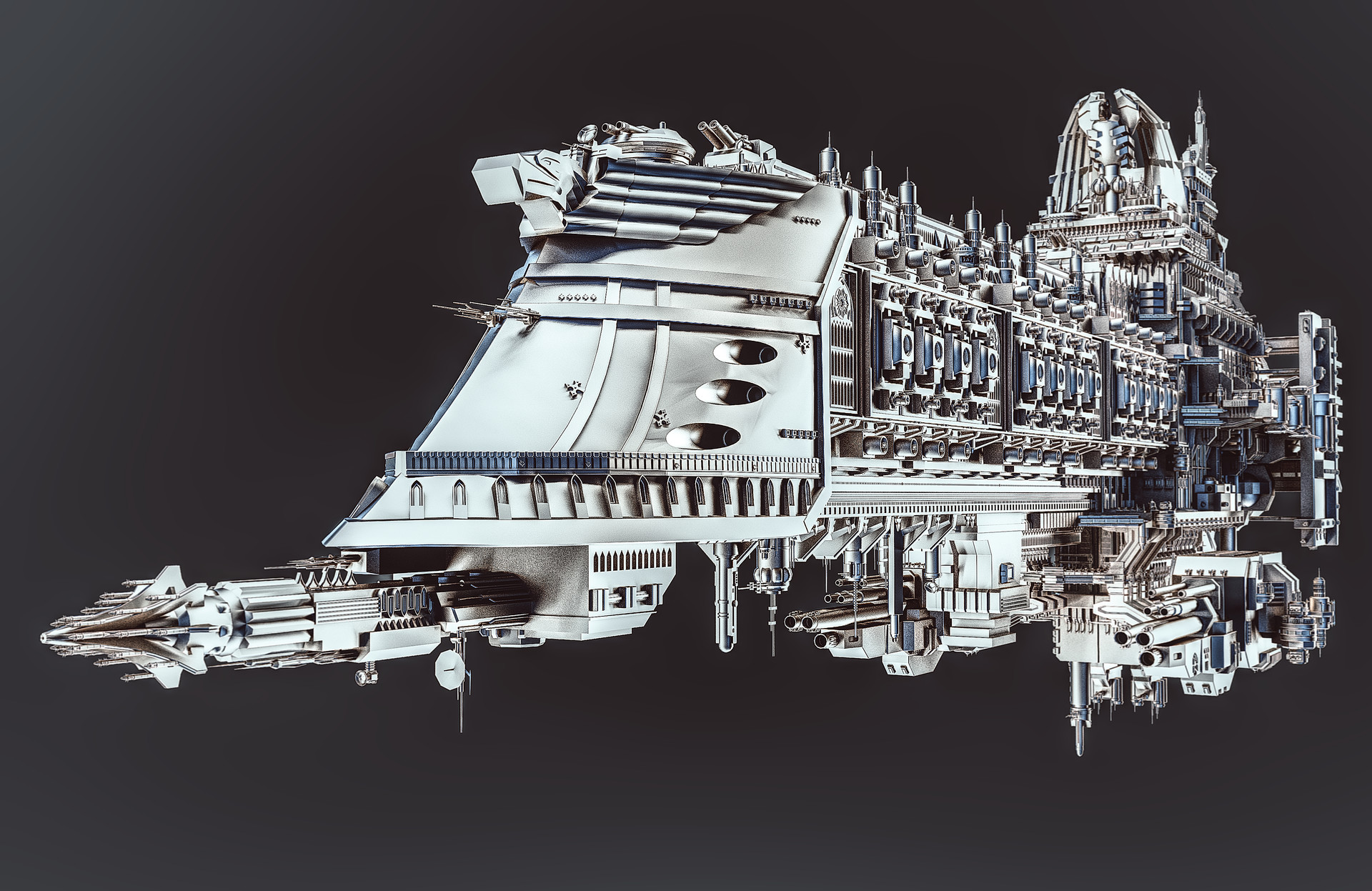 Retribution Class Battleship//W40k fanart//WIP by Jacek Kalinowski ...
