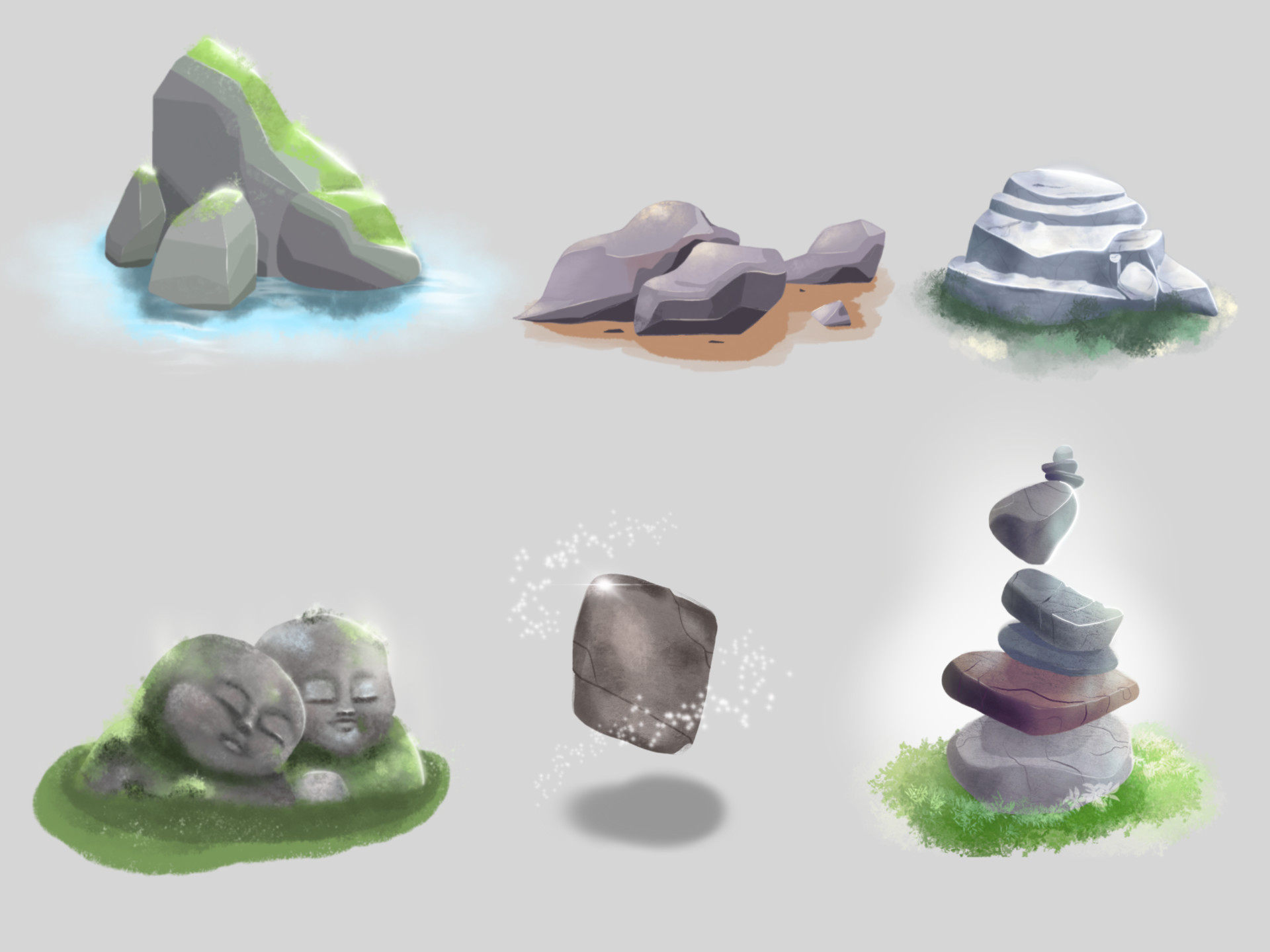 ArtStation - Concept Art "Rocks and Stones" for Granola Studios