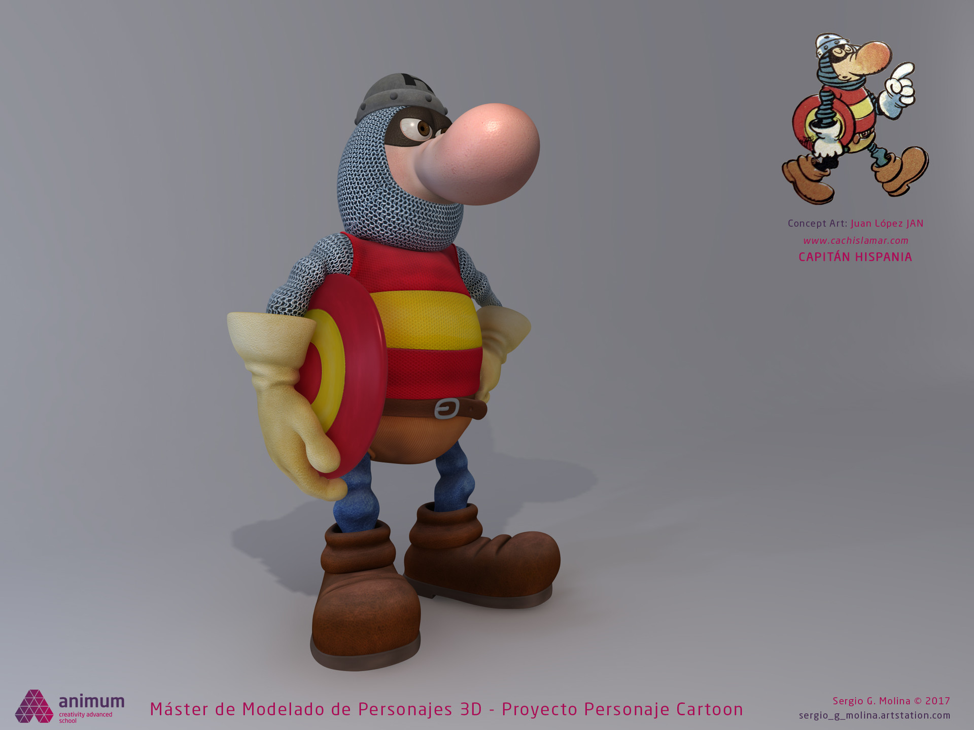 ArtStation - Personaje Cartoon - Capitán Hispania