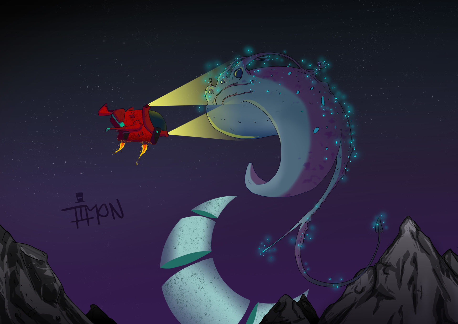 ArtStation - Stingray living in the sky