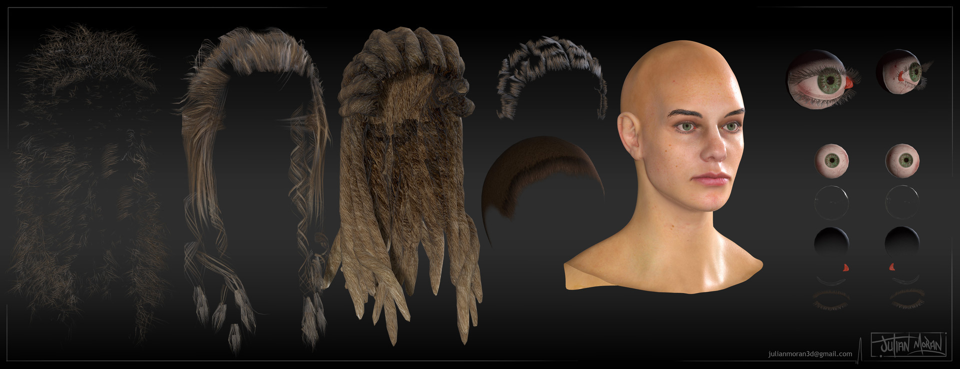 Julian Moran - Game Res Dreadlocks Study. Female Bust