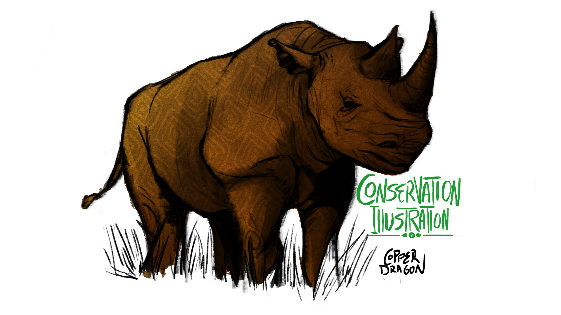 ArtStation - Conservation Illustration #07 - Black Rhino