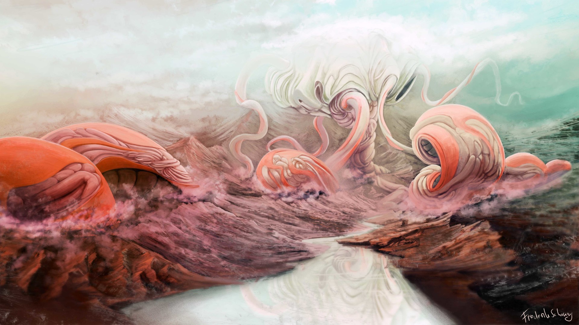 frederik schöning - Monster Mushroom Tentacles in the Canyon