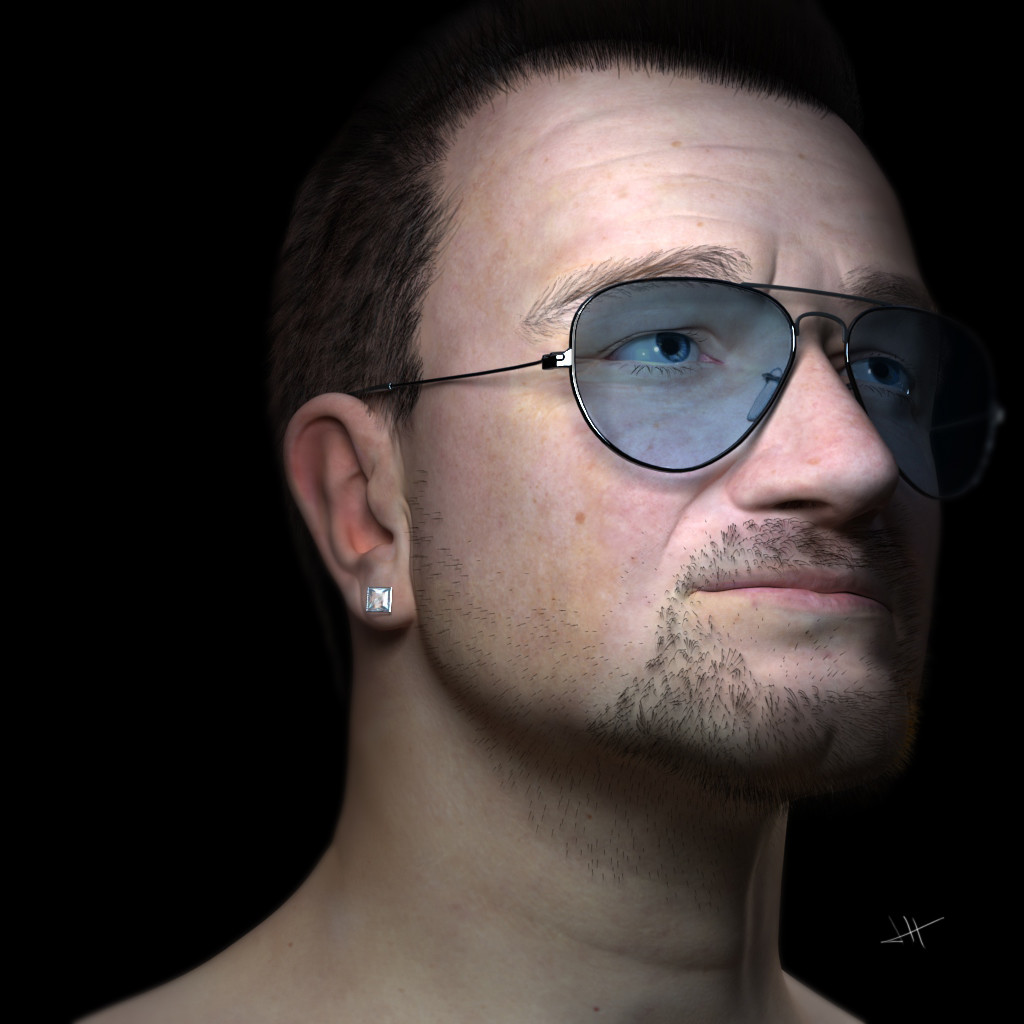 Juan Carlos Hueros - Bono (U2) Portrait 3D