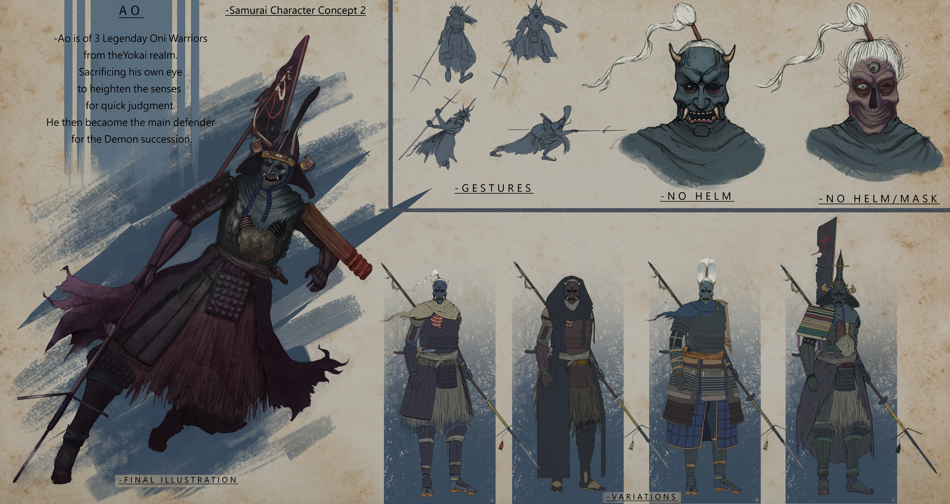 ArtStation - Ao the Yokai Samurai