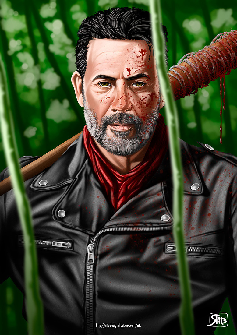 Negan Drawing Negan From The Walking Dead Pop Art Illustration