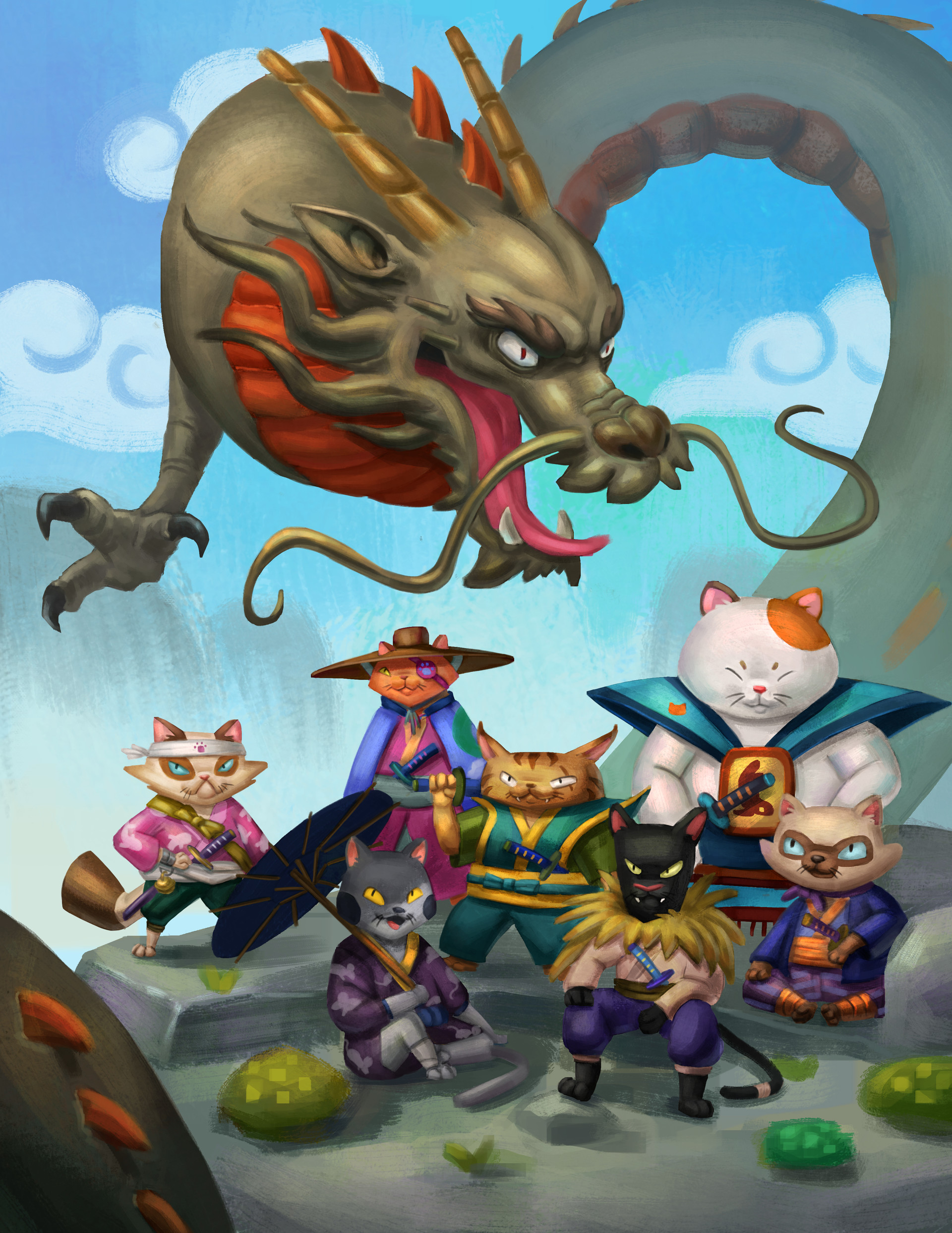 ArtStation - Samurai Cats