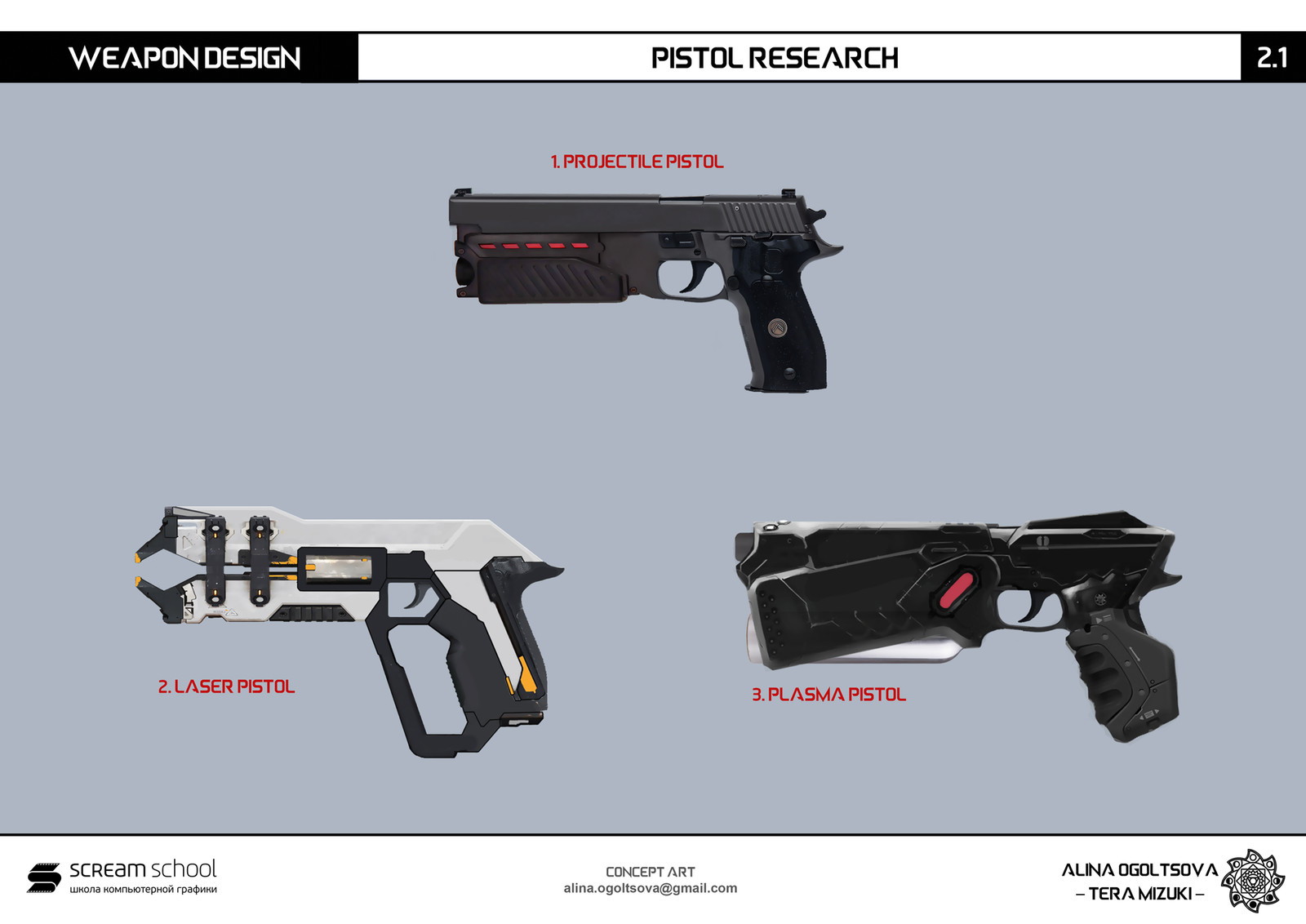 Alina Ogoltsova - Weapon Design - Laser Pistol