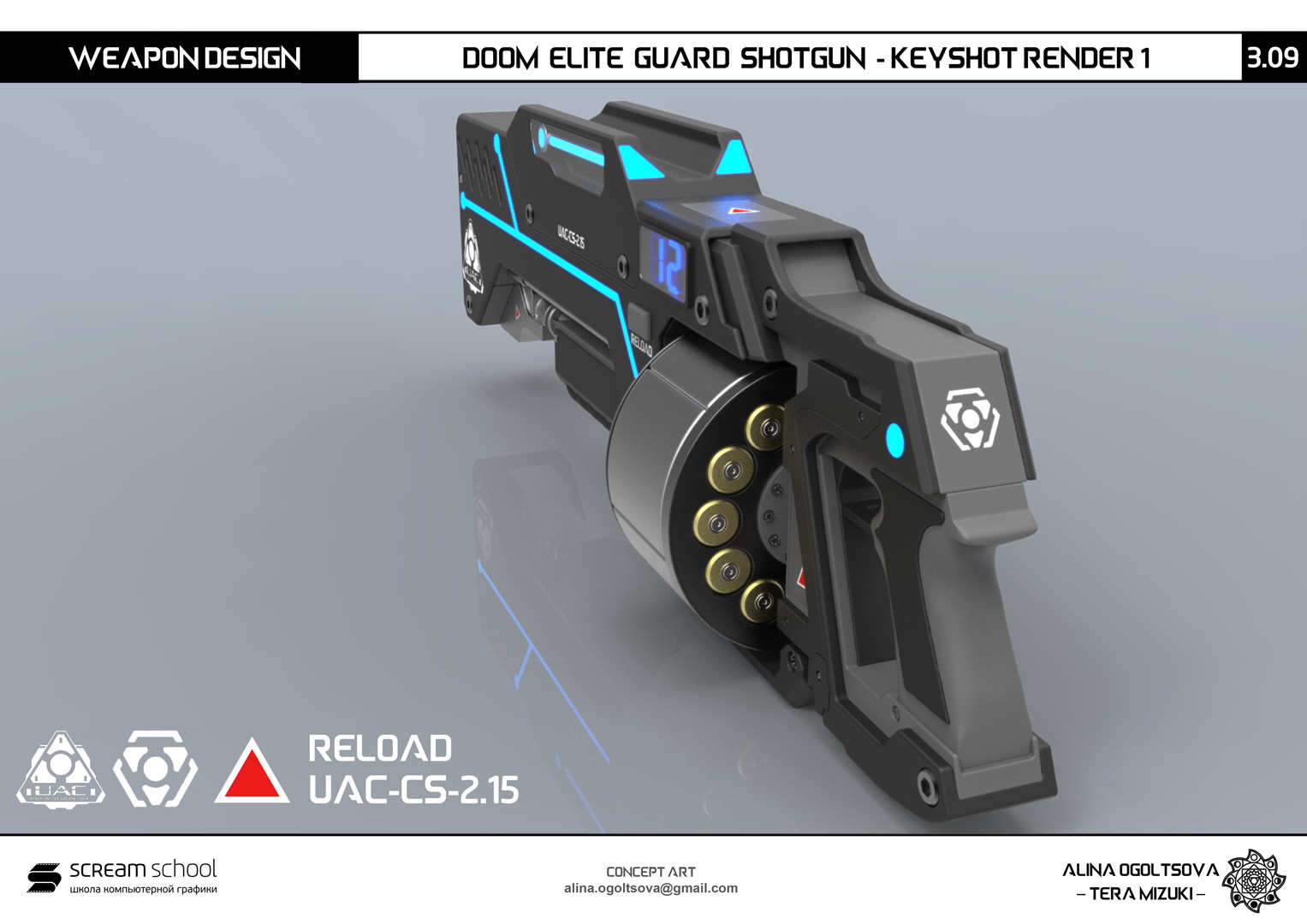 Alina Ogoltsova - Weapon Design - DooM Elite Guard Shotgun