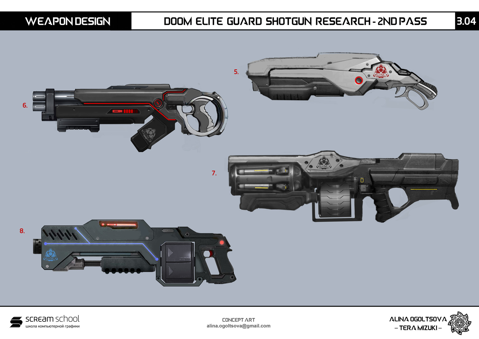 Alina Ogoltsova - Weapon Design - DooM Elite Guard Shotgun