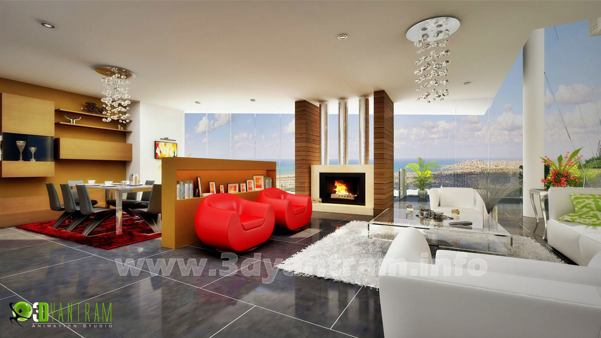 ArtStation - Stunning 3D Living Room Design View