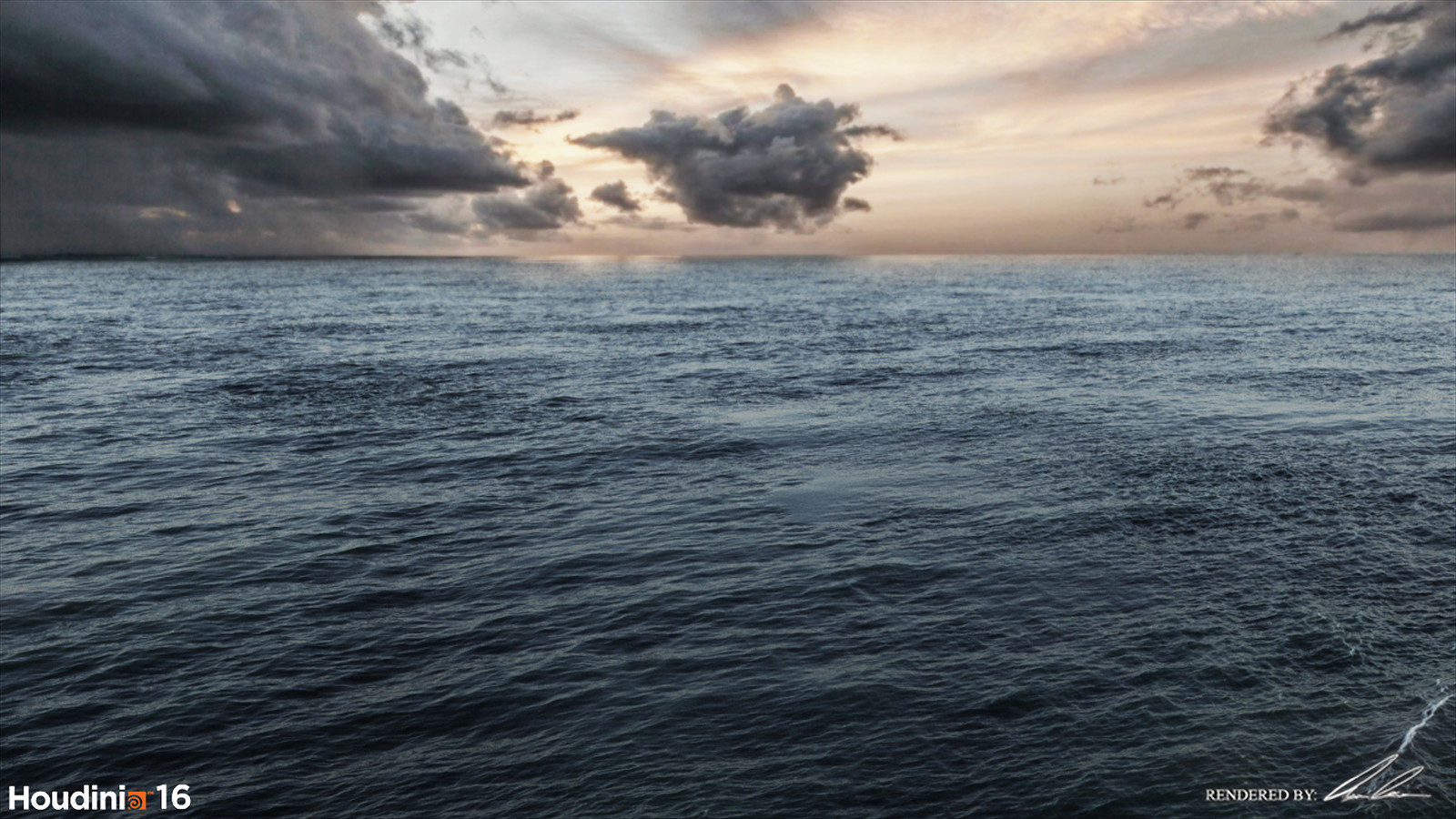 Alex Lorini - Large Ocean Test - Houdini 16 Wip with Mantra PBR