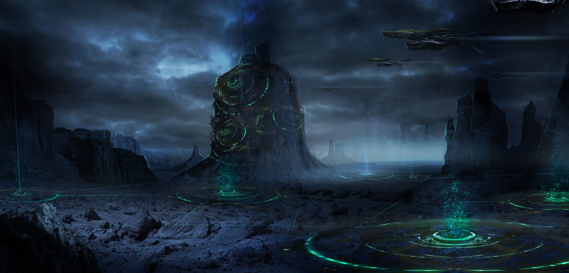 ArtStation - alien base concept.