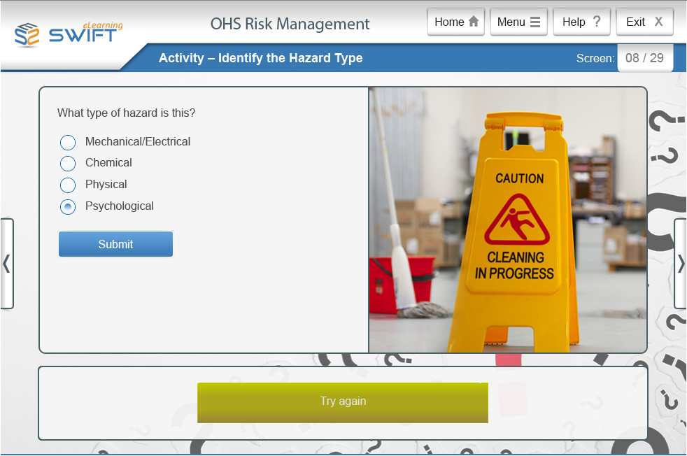 Sophie Isabell - OHS Risk Management Elearning Course by Swift elearning Services