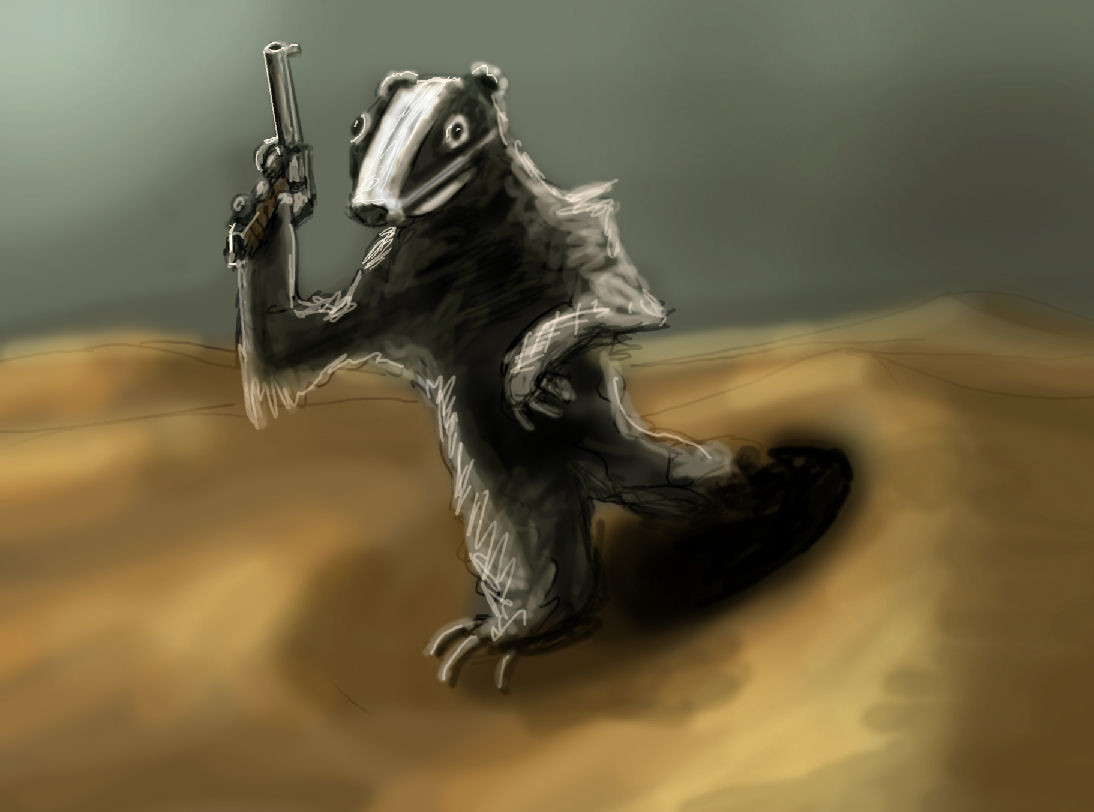 Honey Badger Gun Drawing
