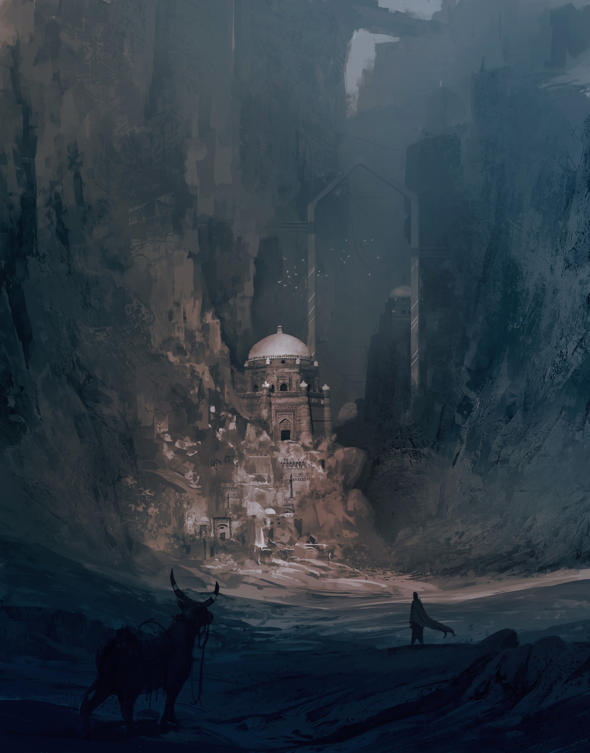 ArtStation - On the way to find some life in harsh mountains..