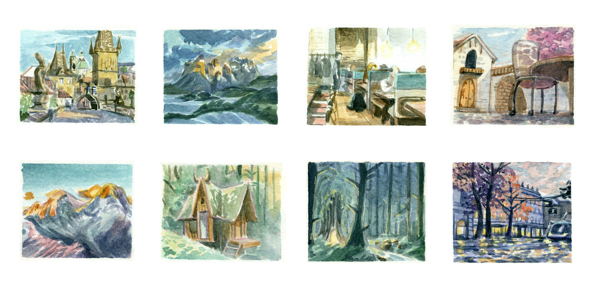 ArtStation - Watercolor thumbnails