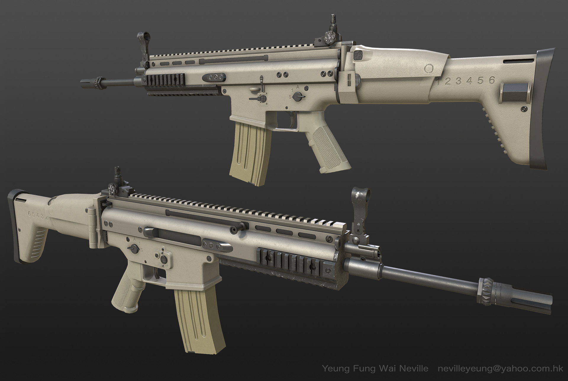 Neville Yeung - Scar H - 3D model - Weapon