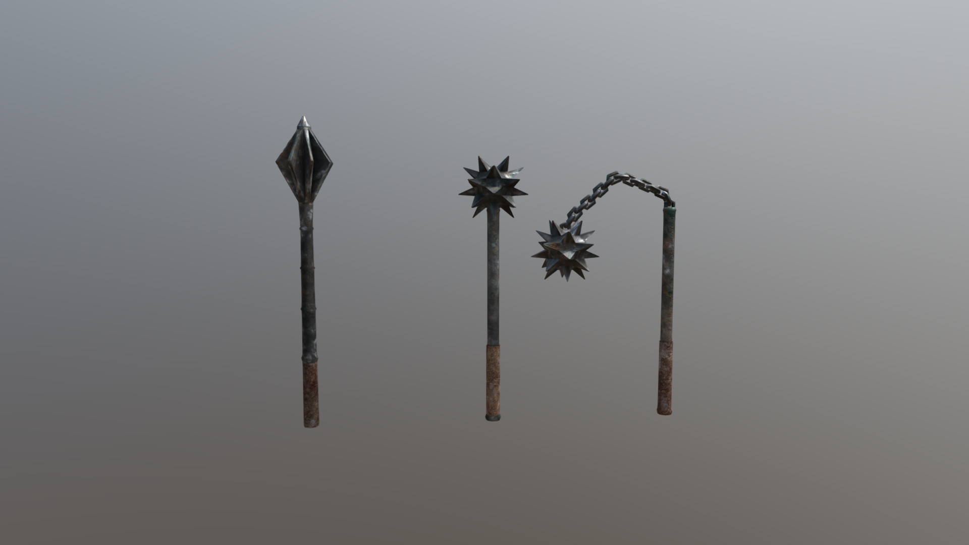 ArtStation - Snow stained and rusty Maces