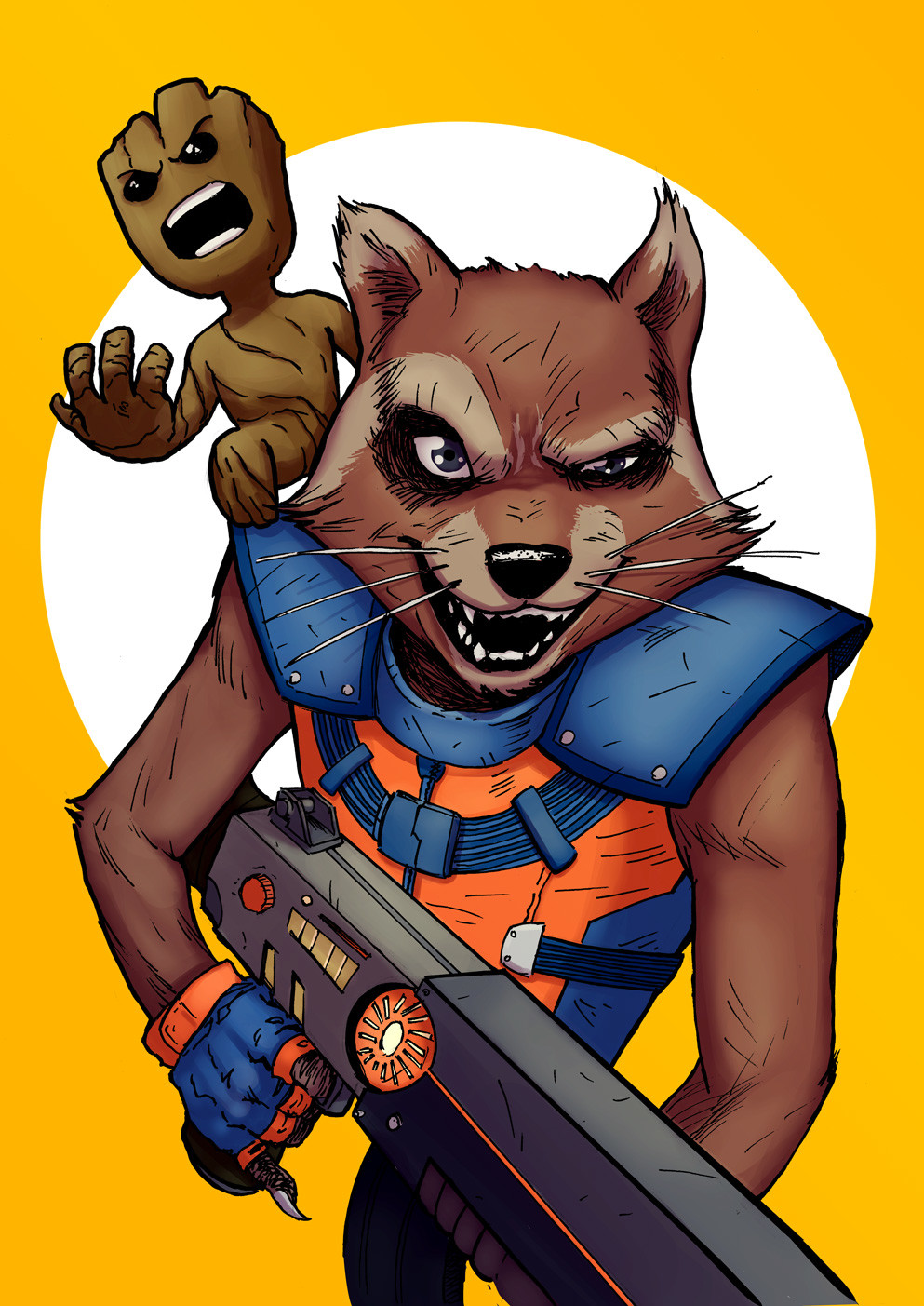 ArtStation - Rocket y Baby Groot