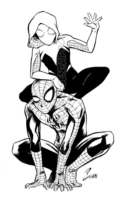 spiderman and gwen coloring pages