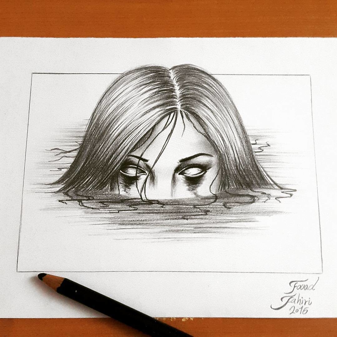 Scared Girl Drawing