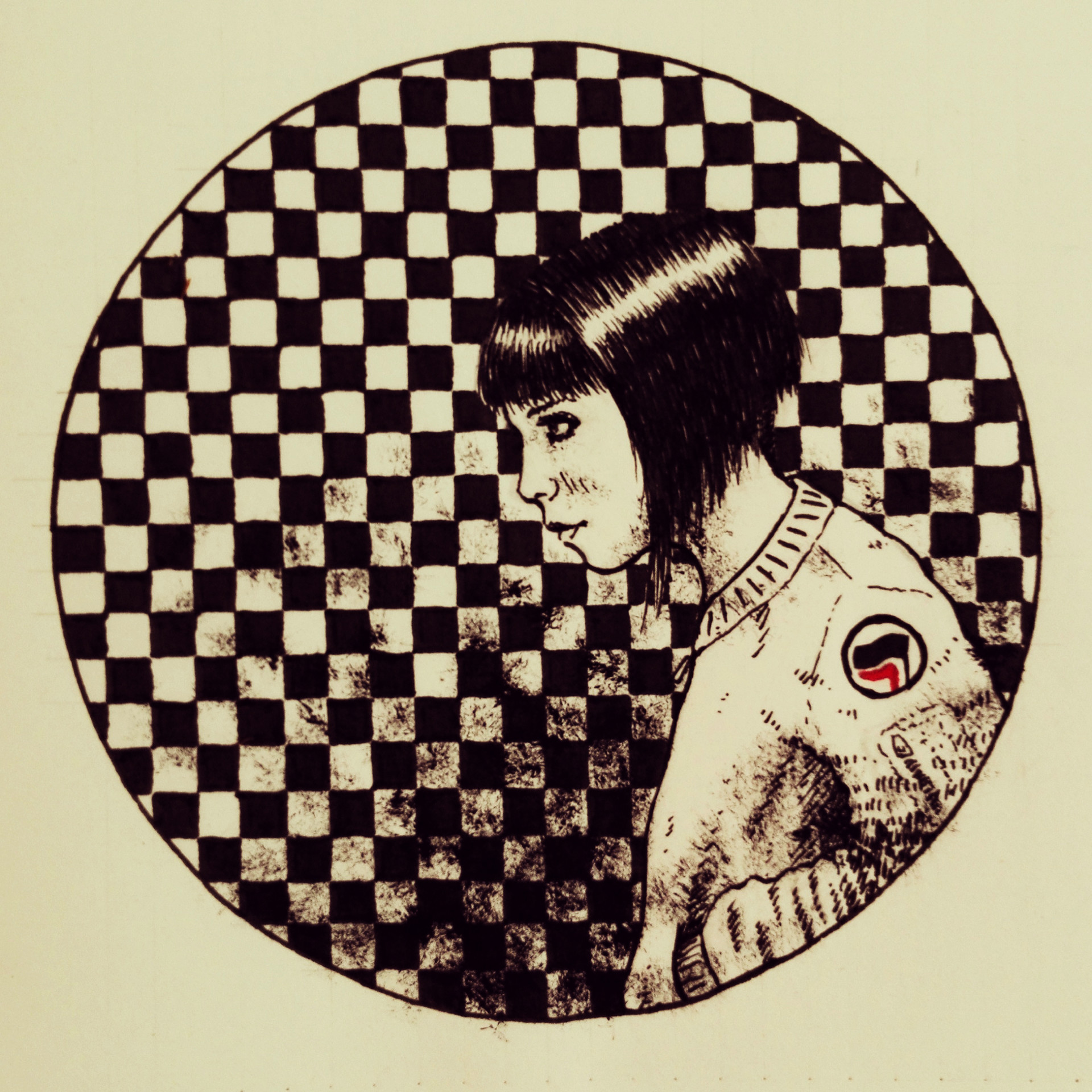 Skinhead Girl Drawing